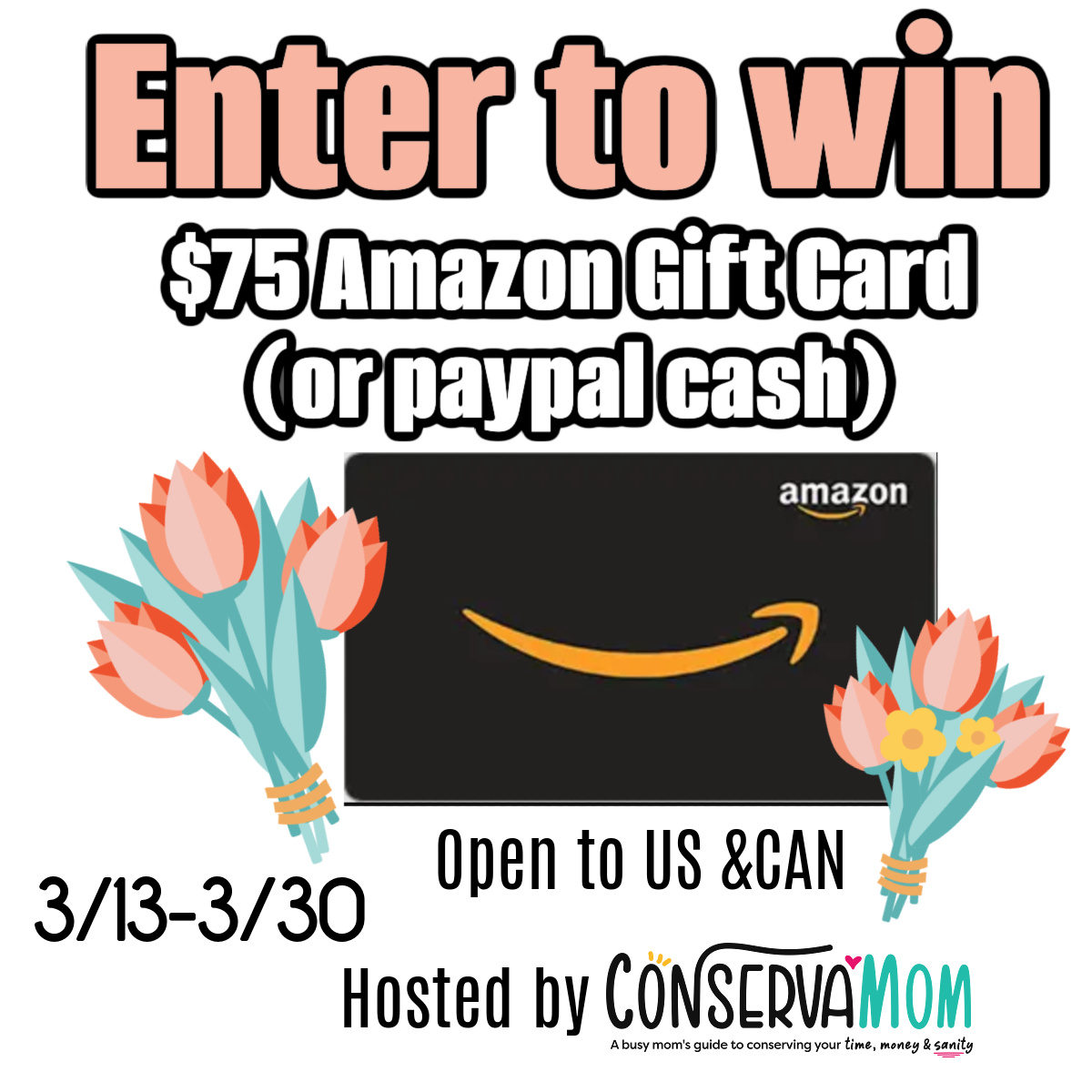 $75 Amazon Gift Card or Paypal Cash Giveaway